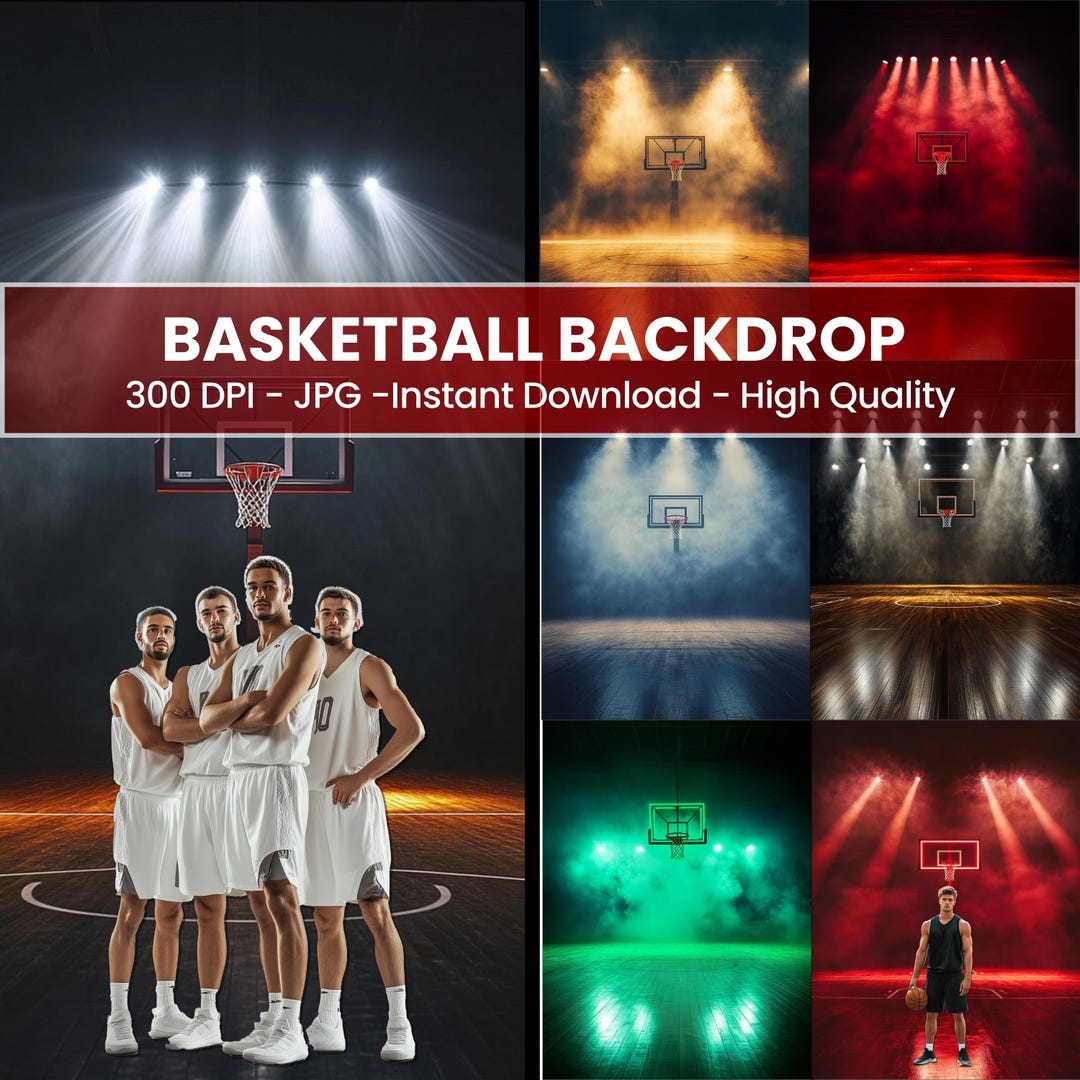 Basketball Digital Backdrop for Sports Photography, Basketball Court ...