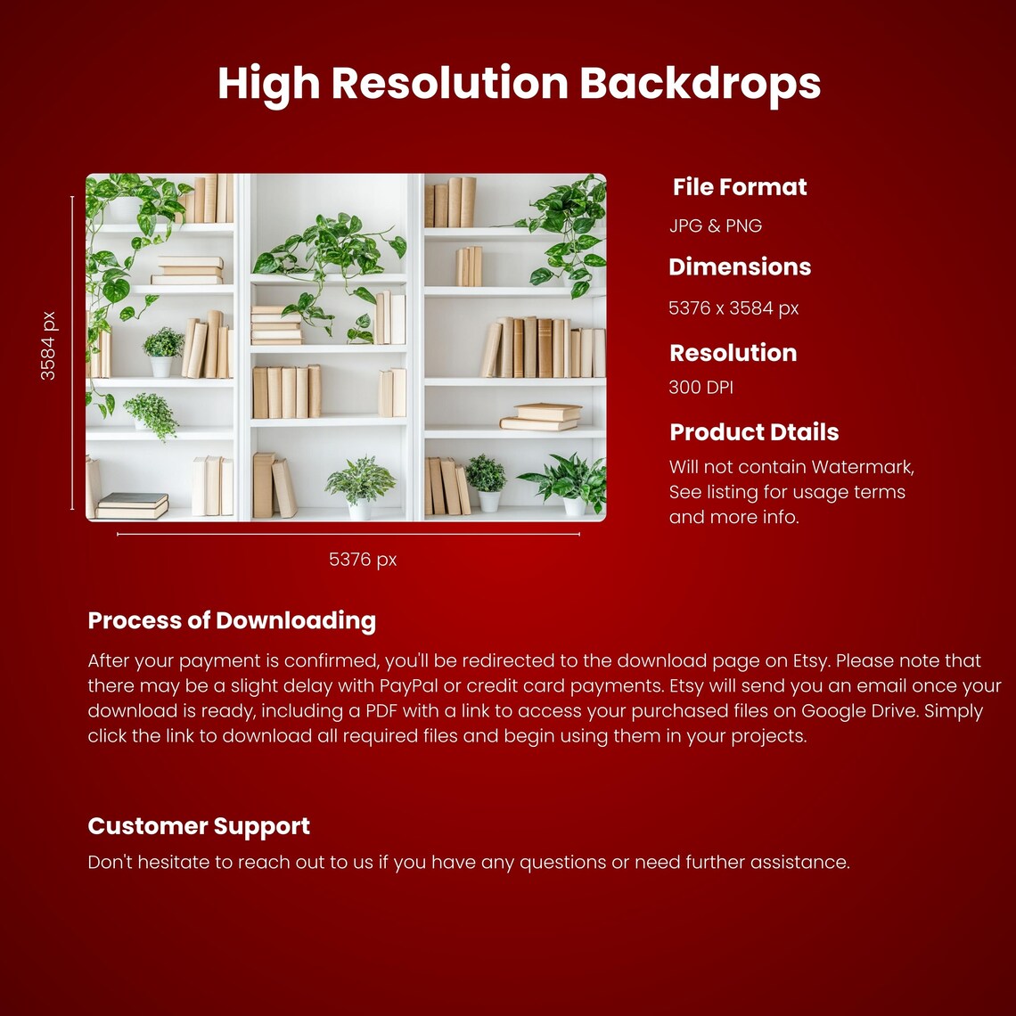 White Bookshelf Zoom Background | Virtual Office Backdrop for Home ...
