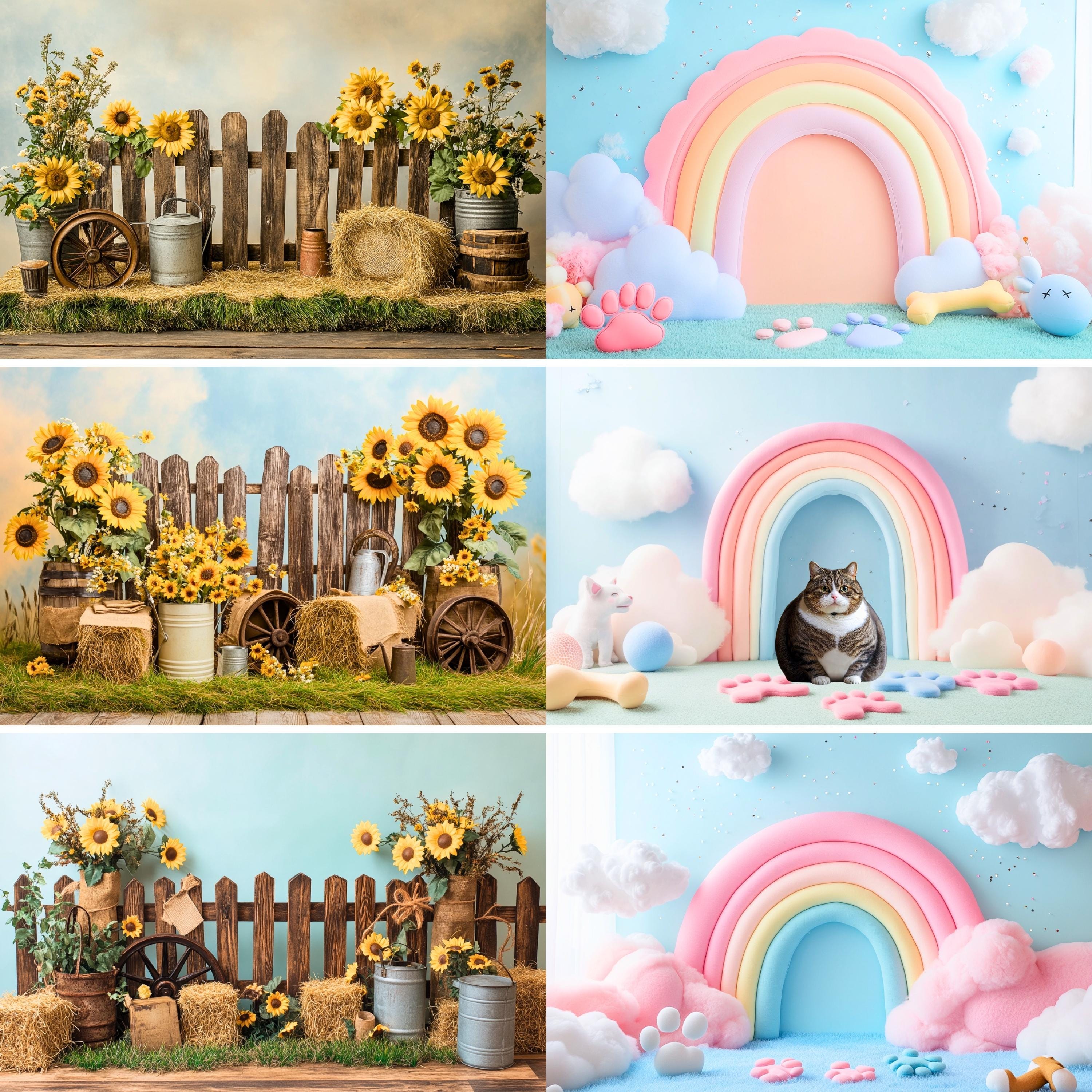 50 Pet Digital Backdrops for Pet Photography Fun Backgrounds Festive ...