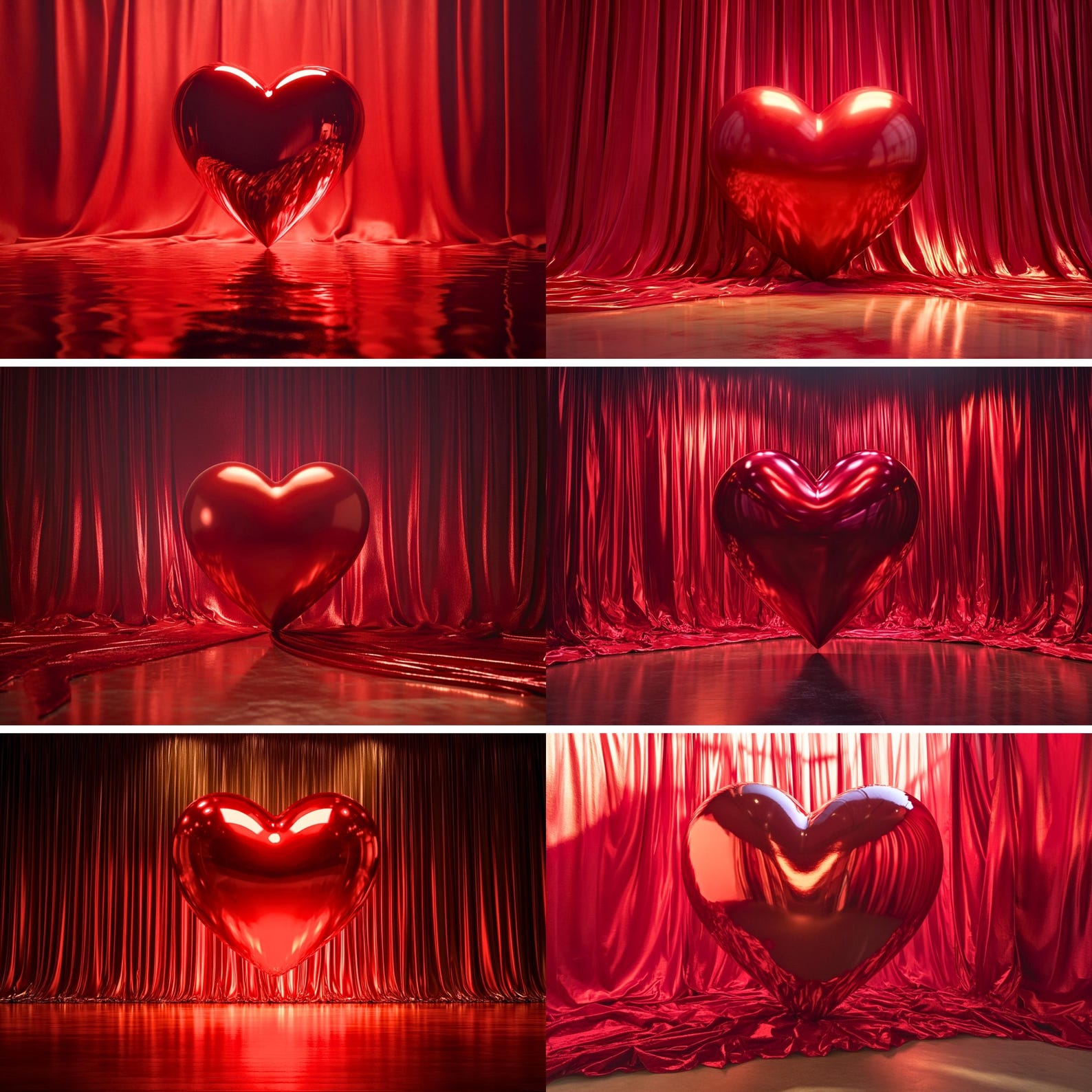 Red Heart Valentine Digital Backdrop: Romantic Silk Overlay – Maternity ...