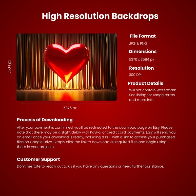 Red Heart Valentine Digital Backdrop: Romantic Silk Overlay – Maternity ...