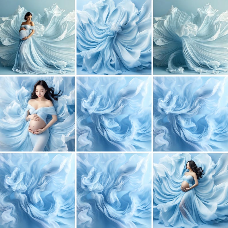 Fine Art Floral Blue Digital Backdrops: Spring Flower Background for ...