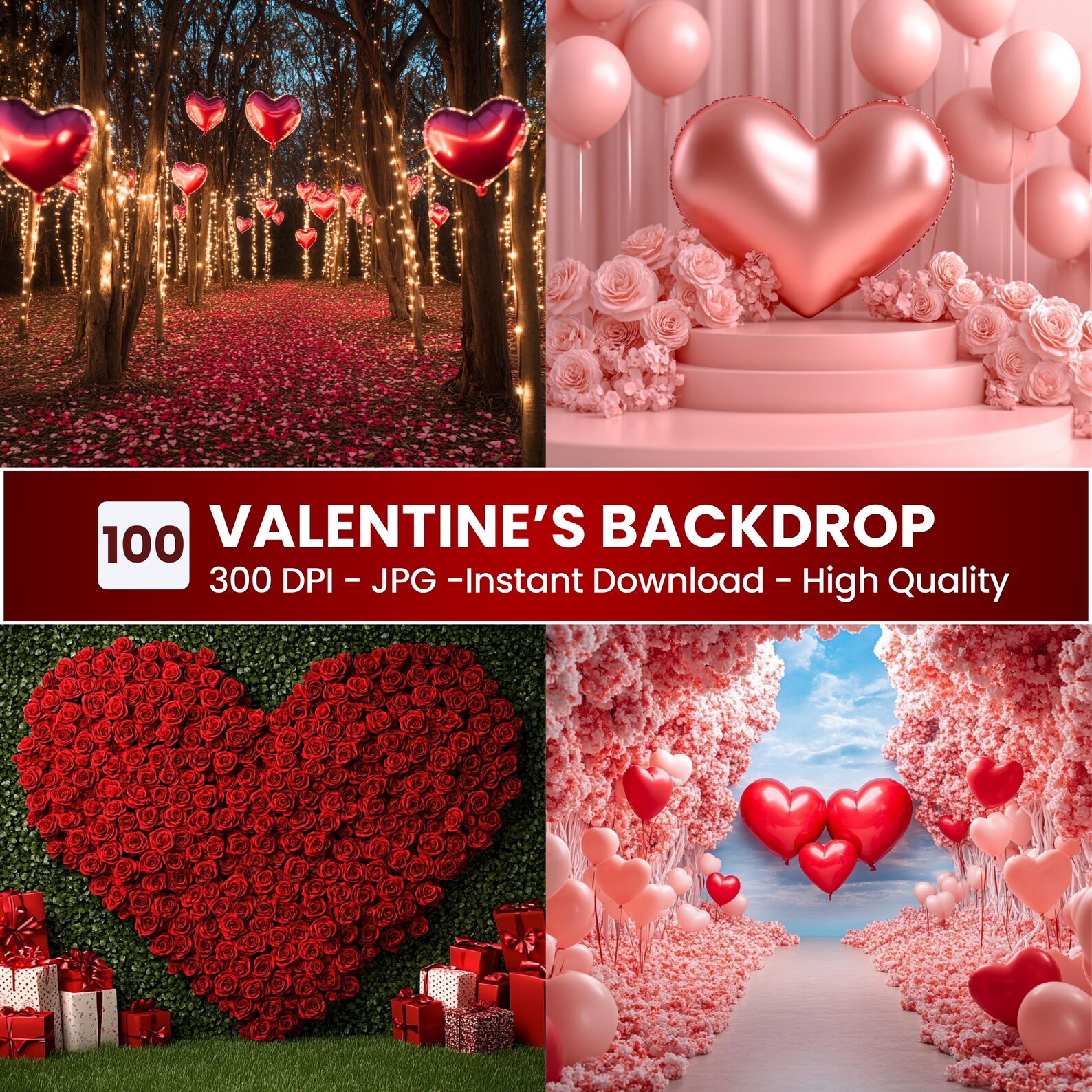 Romantic Wedding Digital Backdrops for Photoshop, Love Photo Overlays ...