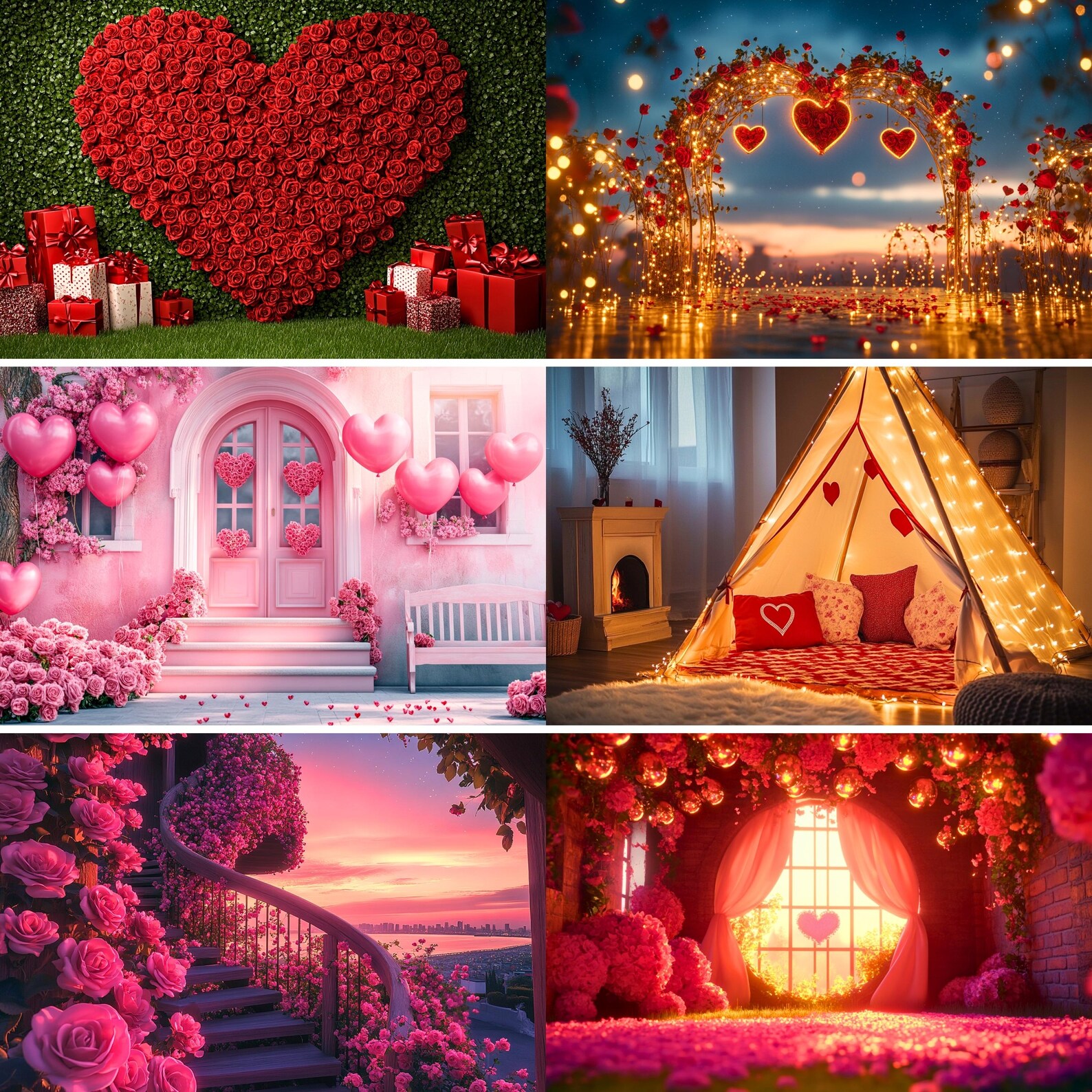 Romantic Wedding Digital Backdrops for Photoshop, Love Photo Overlays ...