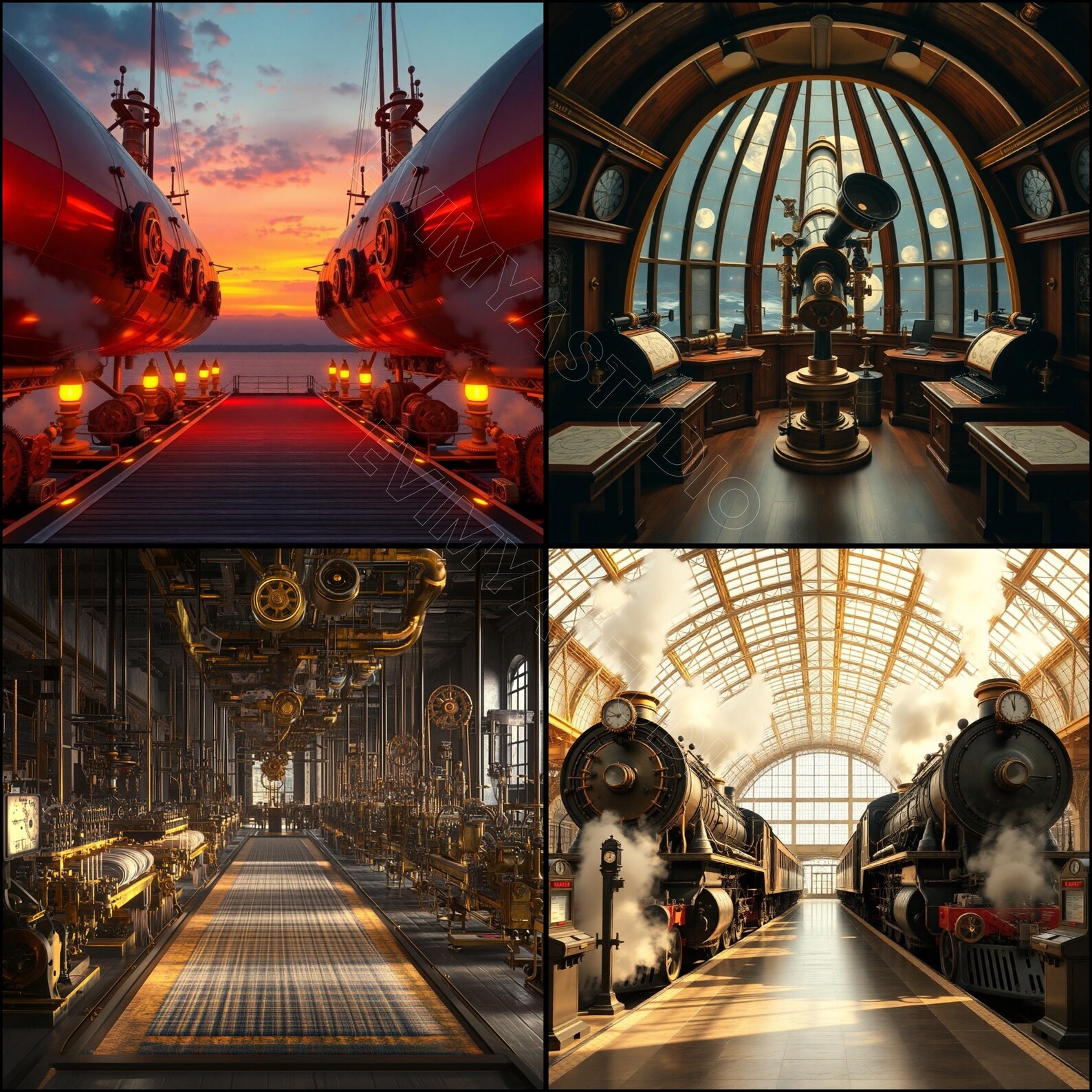 Steampunk Digital Backdrop: Industrial Fantasy Overlays, Cosplay ...