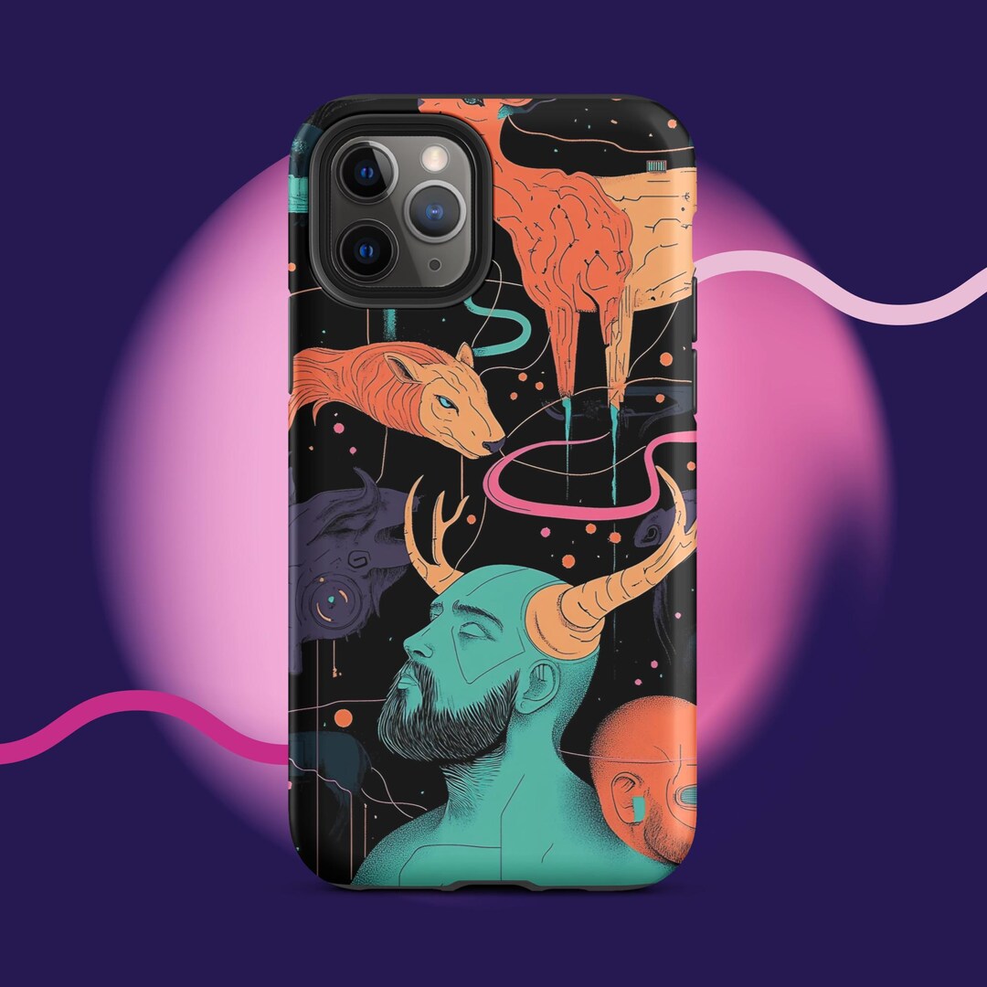 Cyberpunk Neon Phone Case – Futuristic iPhone Samsung Cover, Glitchcore ...