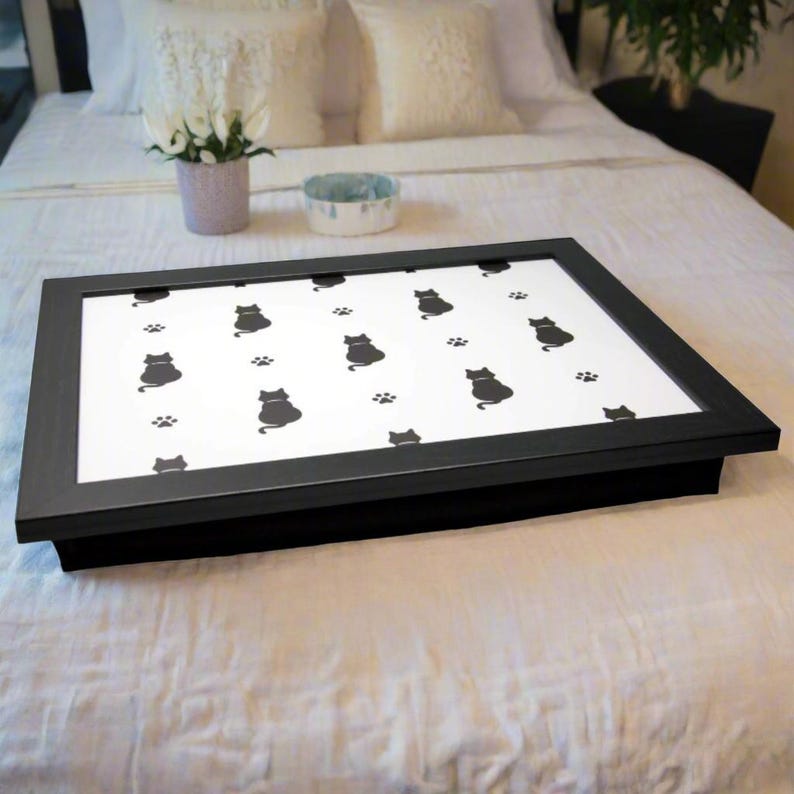 Kitten Paw Black Cats Lap Tray With Bean Bag Cushion, Beanbag Lap Trays ...