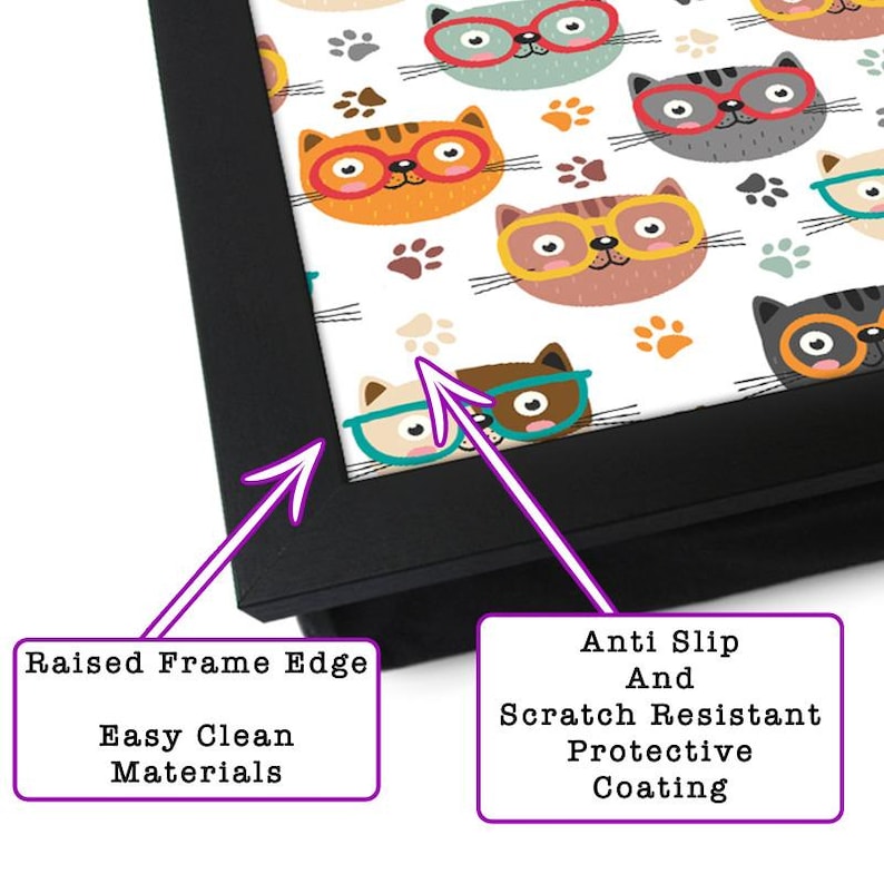 Kitten Paw Black Cats Lap Tray With Bean Bag Cushion, Beanbag Lap Trays ...