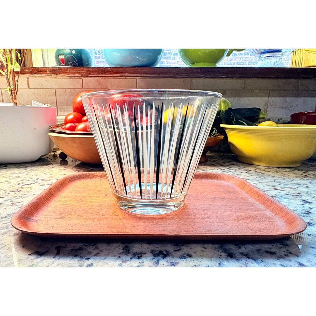 Hazel Atlas Circus Stripe Ice Bucket Gold Rim 1950s Mid Century Modern ...
