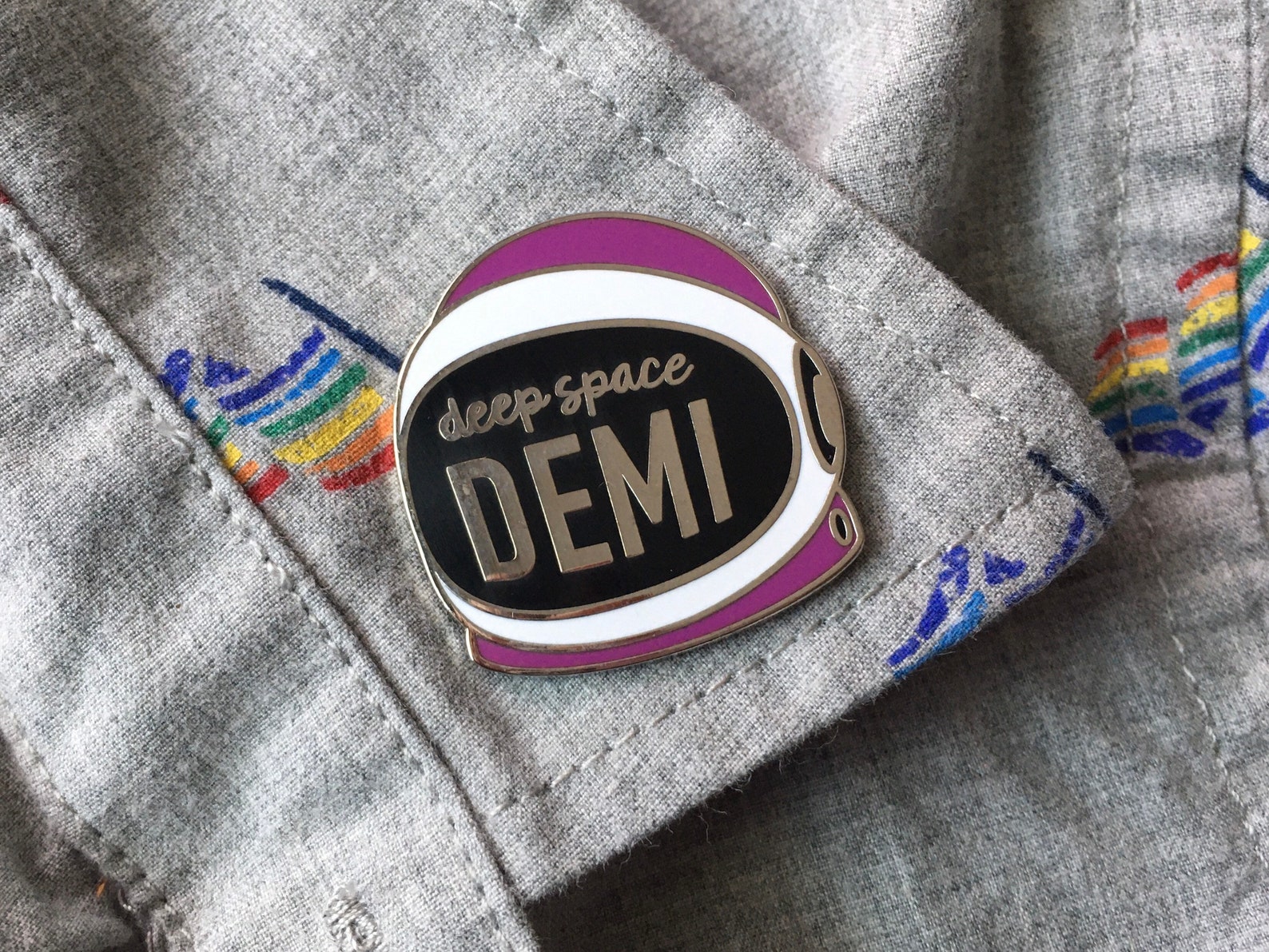 Demisexual Pride, Enamel Pin, Deep Space Demi, Soft Enamel, Space ...