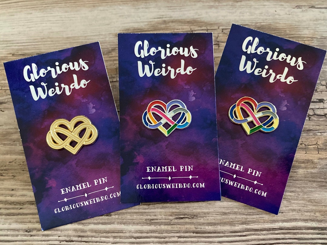 Polyamory Pride, Enamel Pin, Queer Pride, Rainbow Heart, Infinity Heart ...