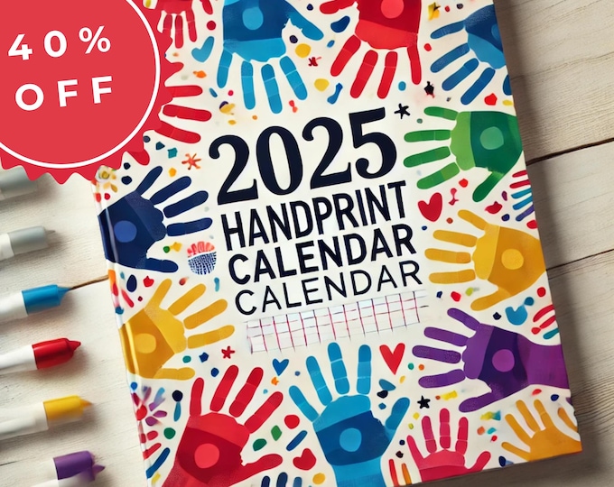 2025 Handprint Calendar | Handprint Art Craft | Kids Keepsake Gift ...