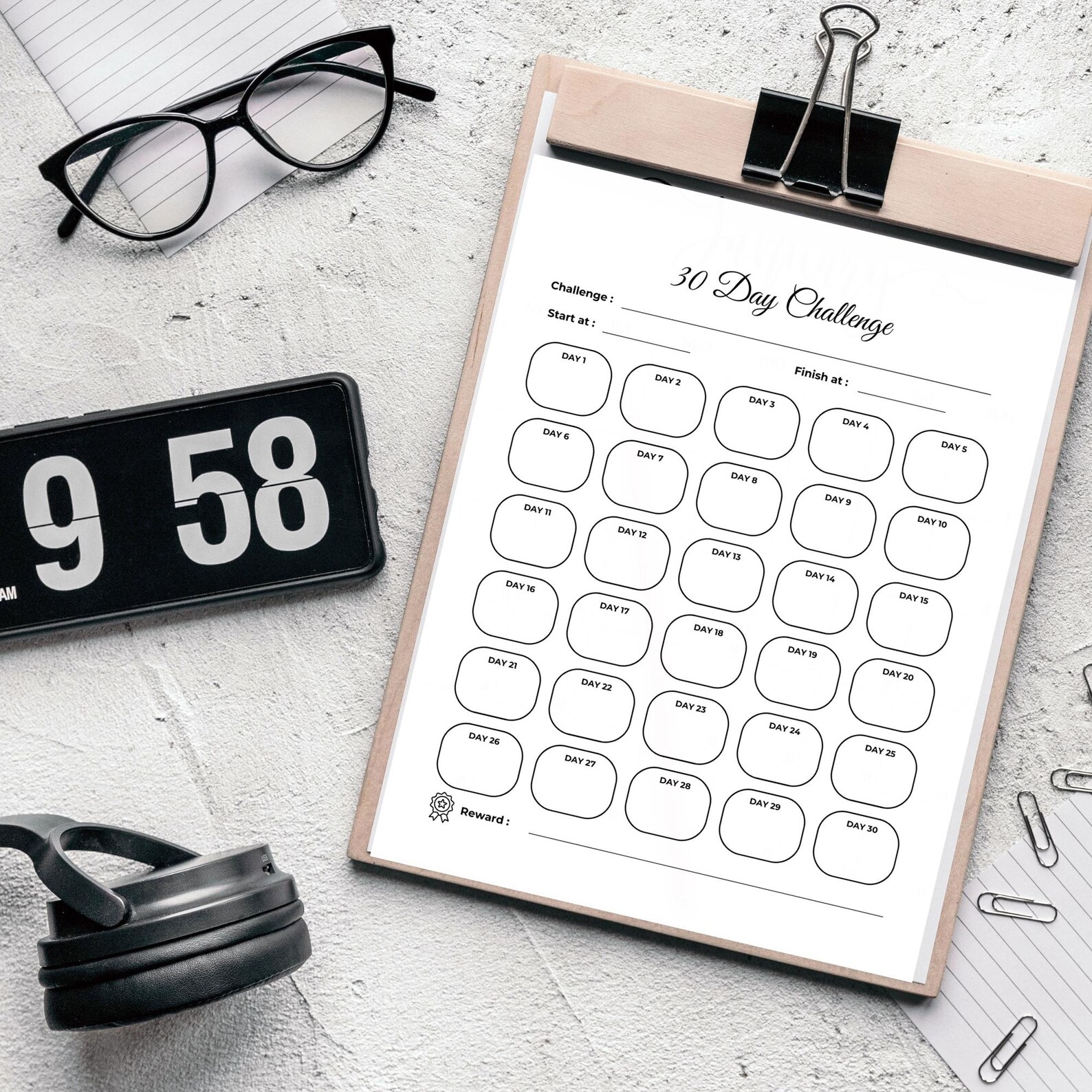 30 Day Challenge | Motivation Planner | A4 & Us Letter | Challenge ...