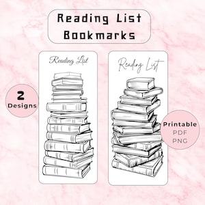 2025 Reading List Bookmark: Book Tracker, Colouring Journal (printable ...