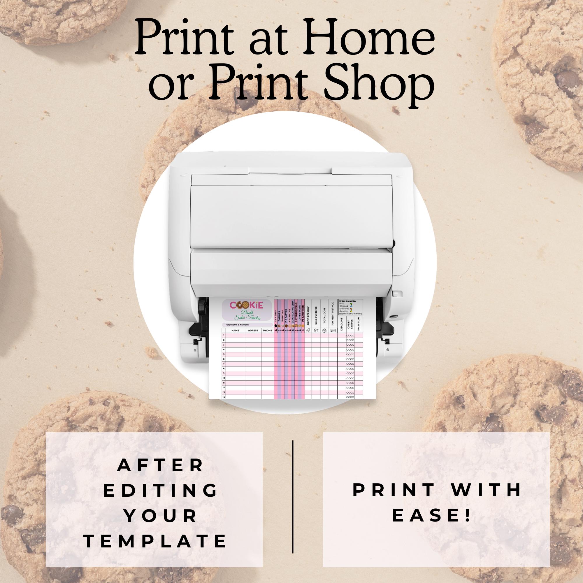 2025 Girl Scout Cookie Booth Sales Tracker - Digital Download - Track ...