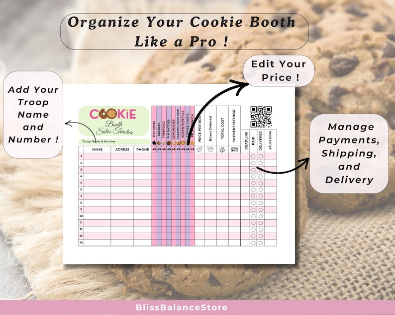 2025 Girl Scout Cookie Booth Sales Tracker - Digital Download - Track ...