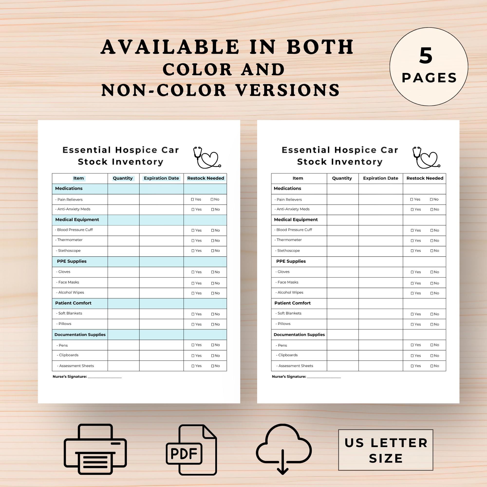 Hospice Nurse Cheat Sheet Bundle: Assessment Forms, Patient Organizer ...