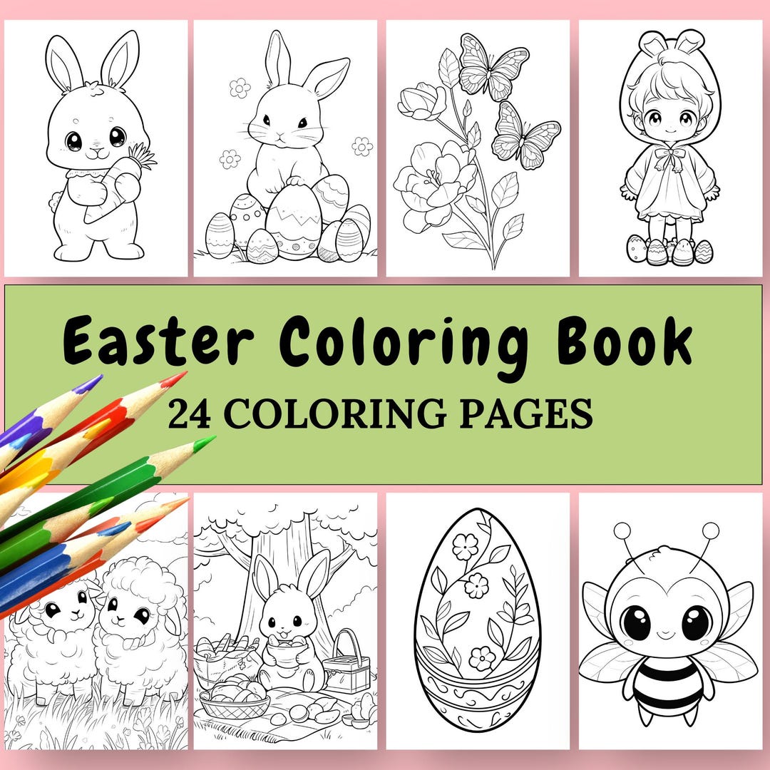 Easter Coloring Book: Kids' Printable Activity Pages (digital Download ...