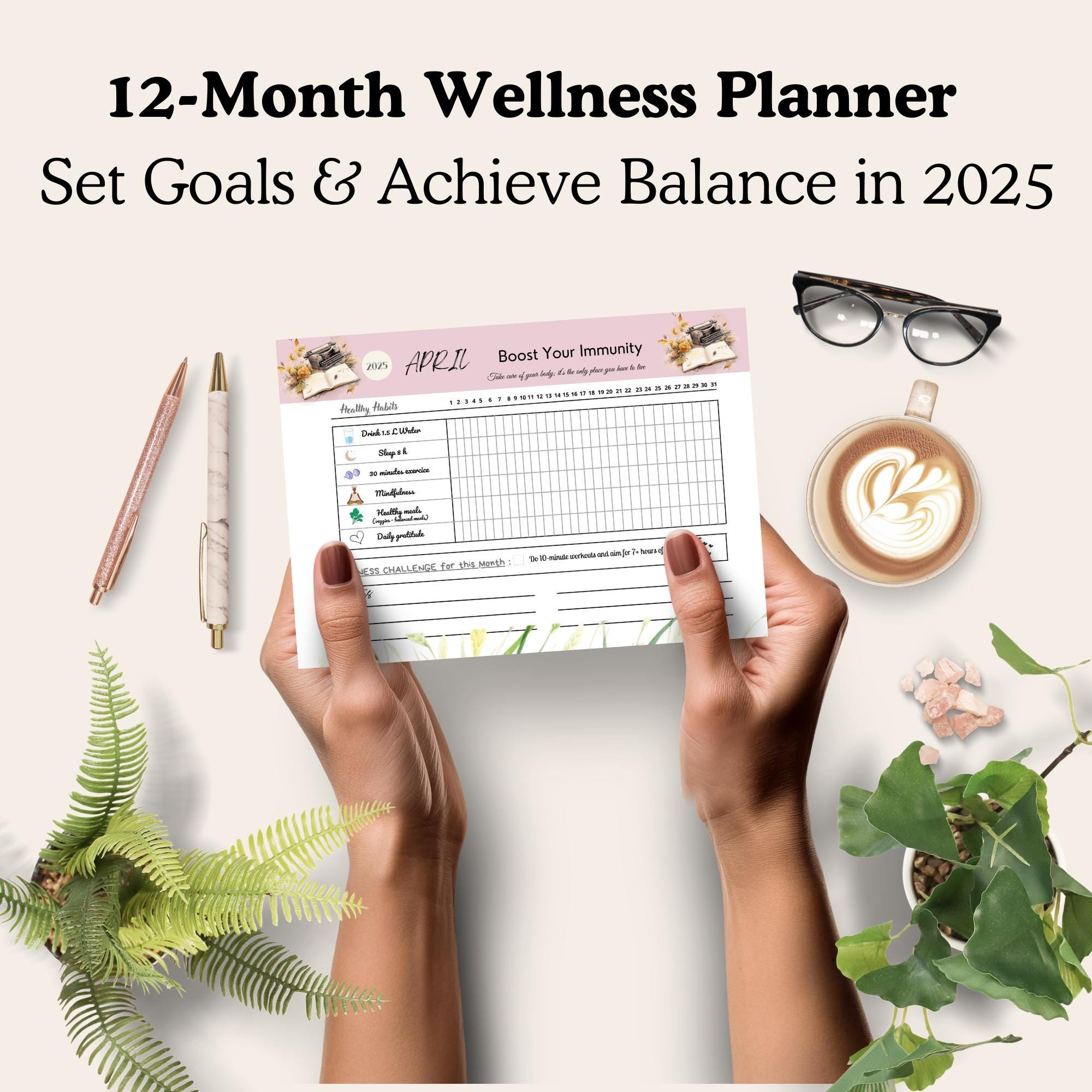 2025 Wellness Printable Planner, Wellness Planner, Health Planner, Self ...