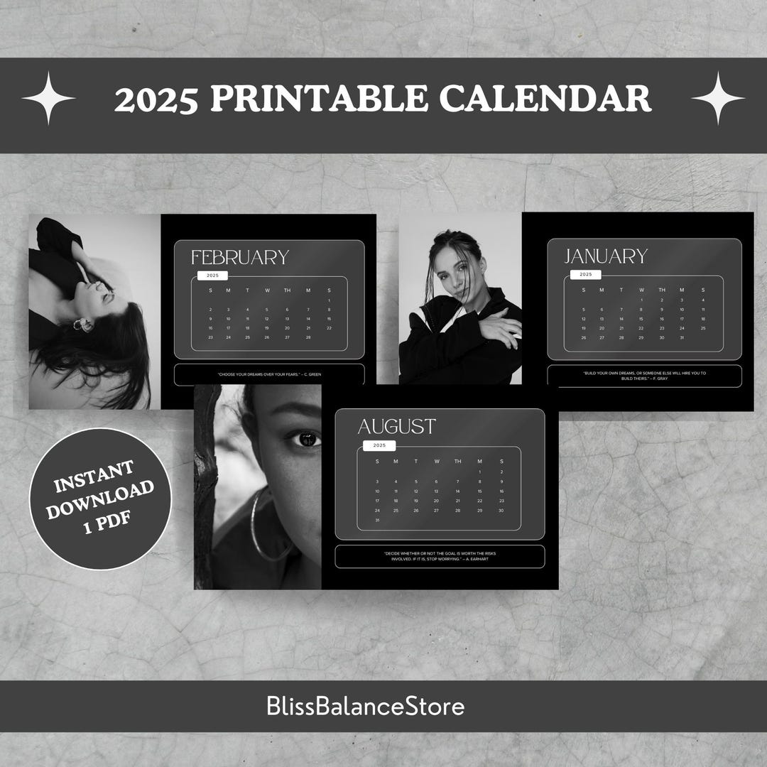 2025 Printable Desktop Calendar - Etsy