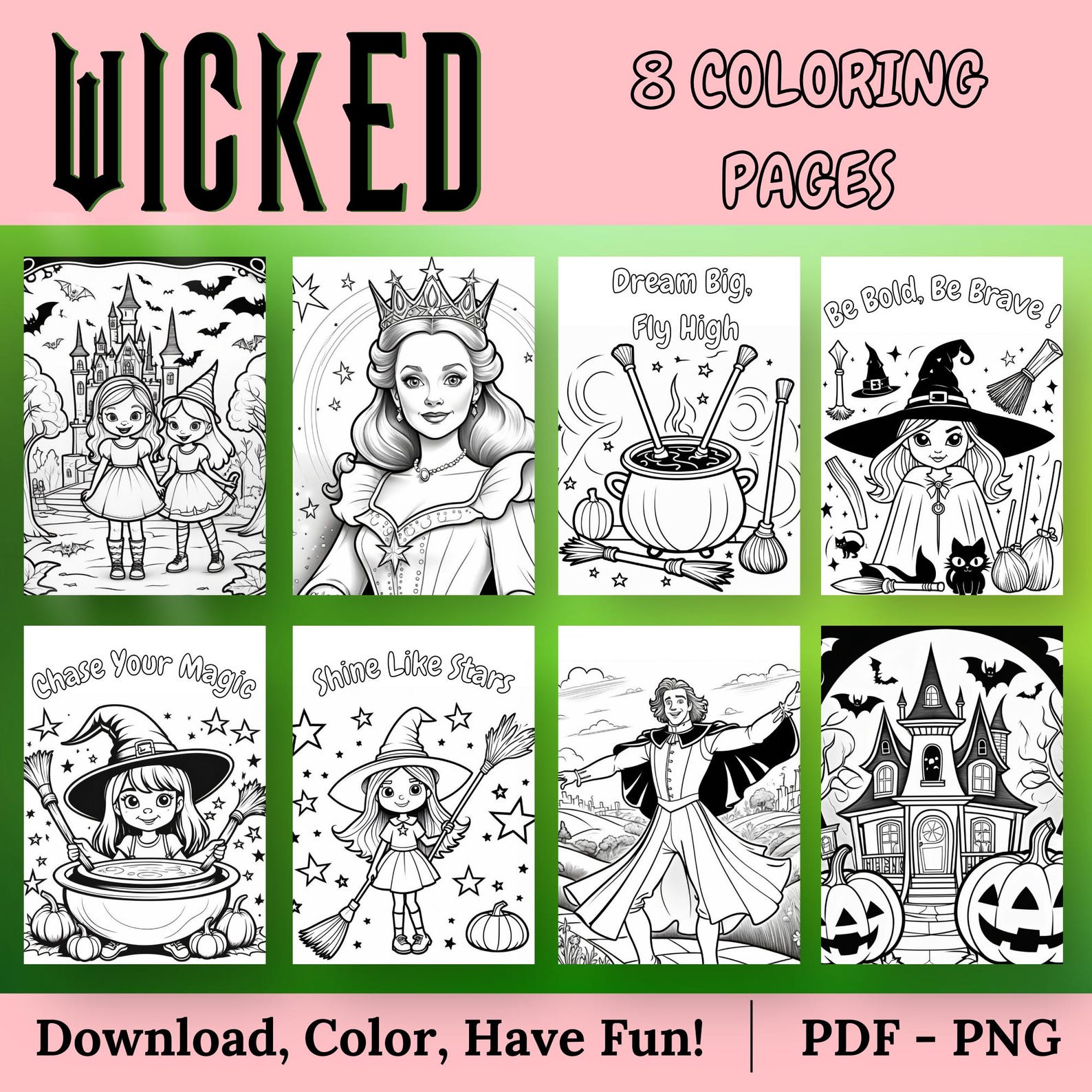Wicked Movie Coloring Pages, Printable Activity Sheets for Kids ...