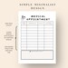 Printable Medical Appointment Tracker | Minimalist One-page Health ...