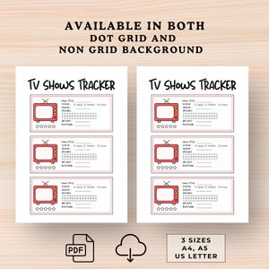 Pre Made Bullet Journal Pages, Printable TV Shows Tracker, Digital ...