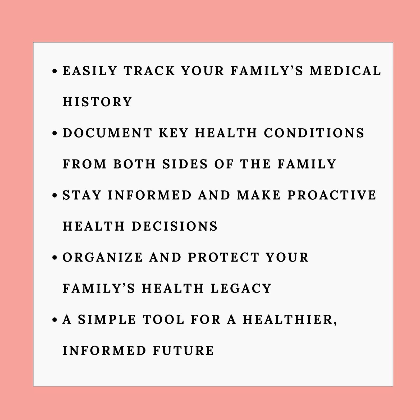 Family Medical History Checklist Printable: A4/US Letter (digital ...