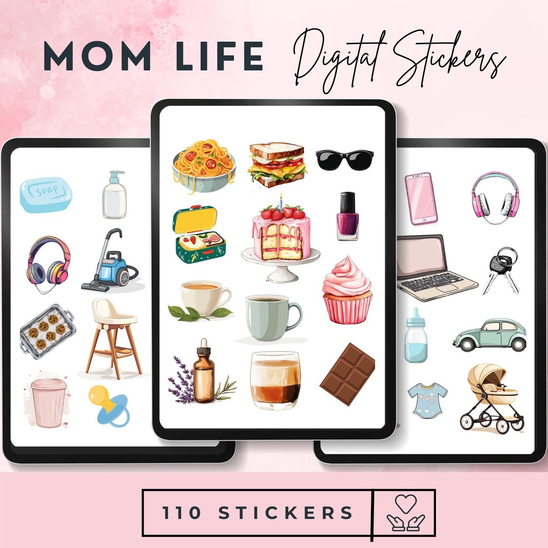 Mom Daily Life Sticker for Digital Planner, Functional Stickers ...