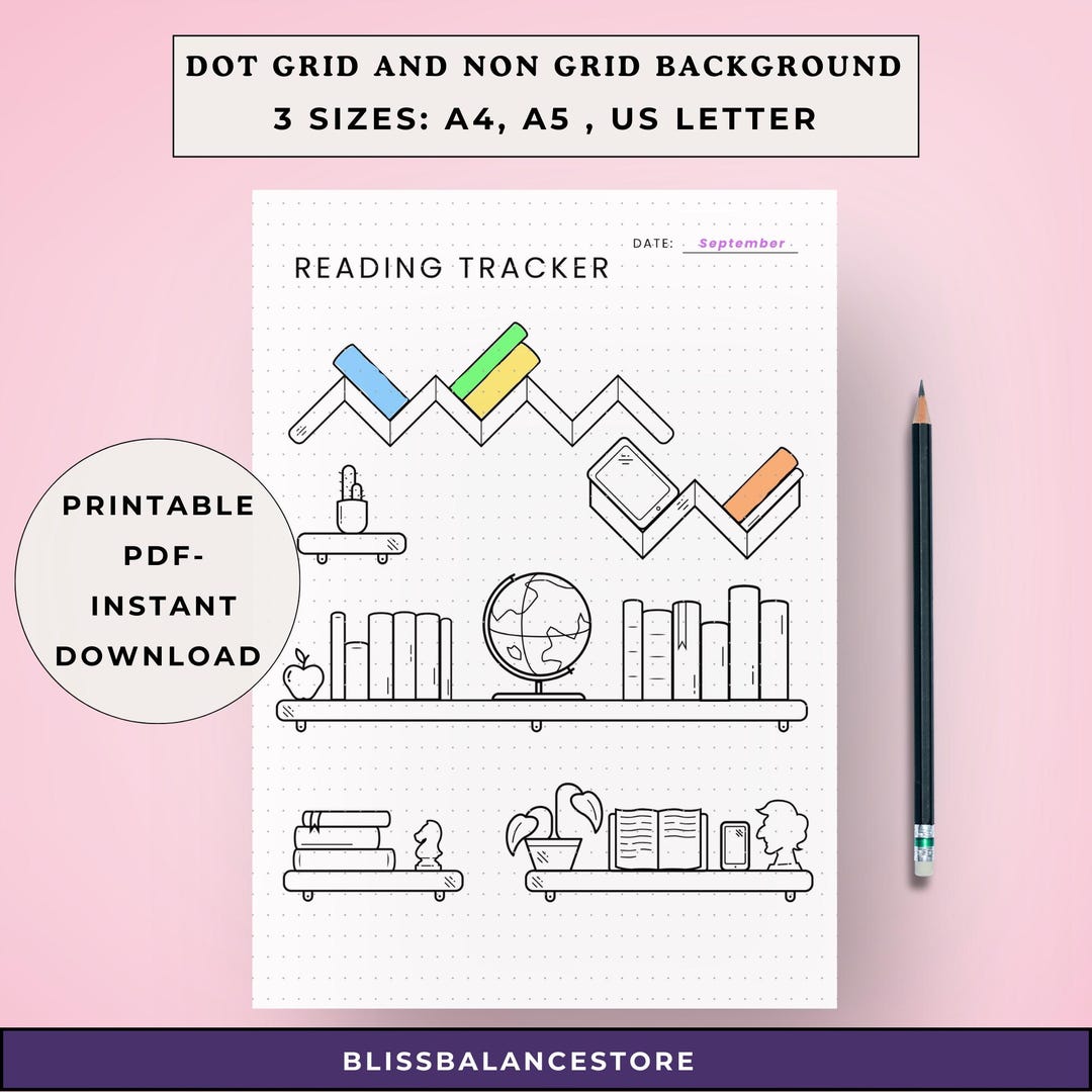 Printable Book Reading Log, Bullet Journal Insert (digital Download) - Etsy