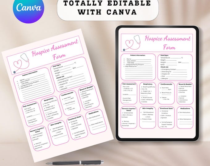 Hospice Assessment Form, Hospice Nurse Cheat Sheet, Hospice ...