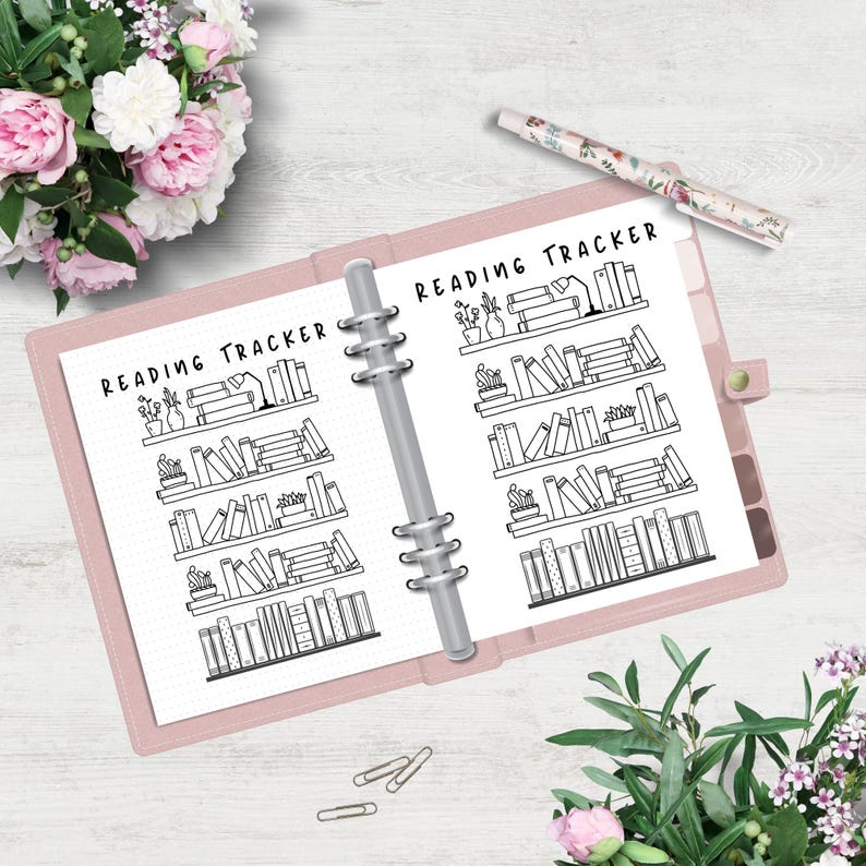 Pre Made Bullet Journal, Printable Book Reading Log, Reading Tracker ...