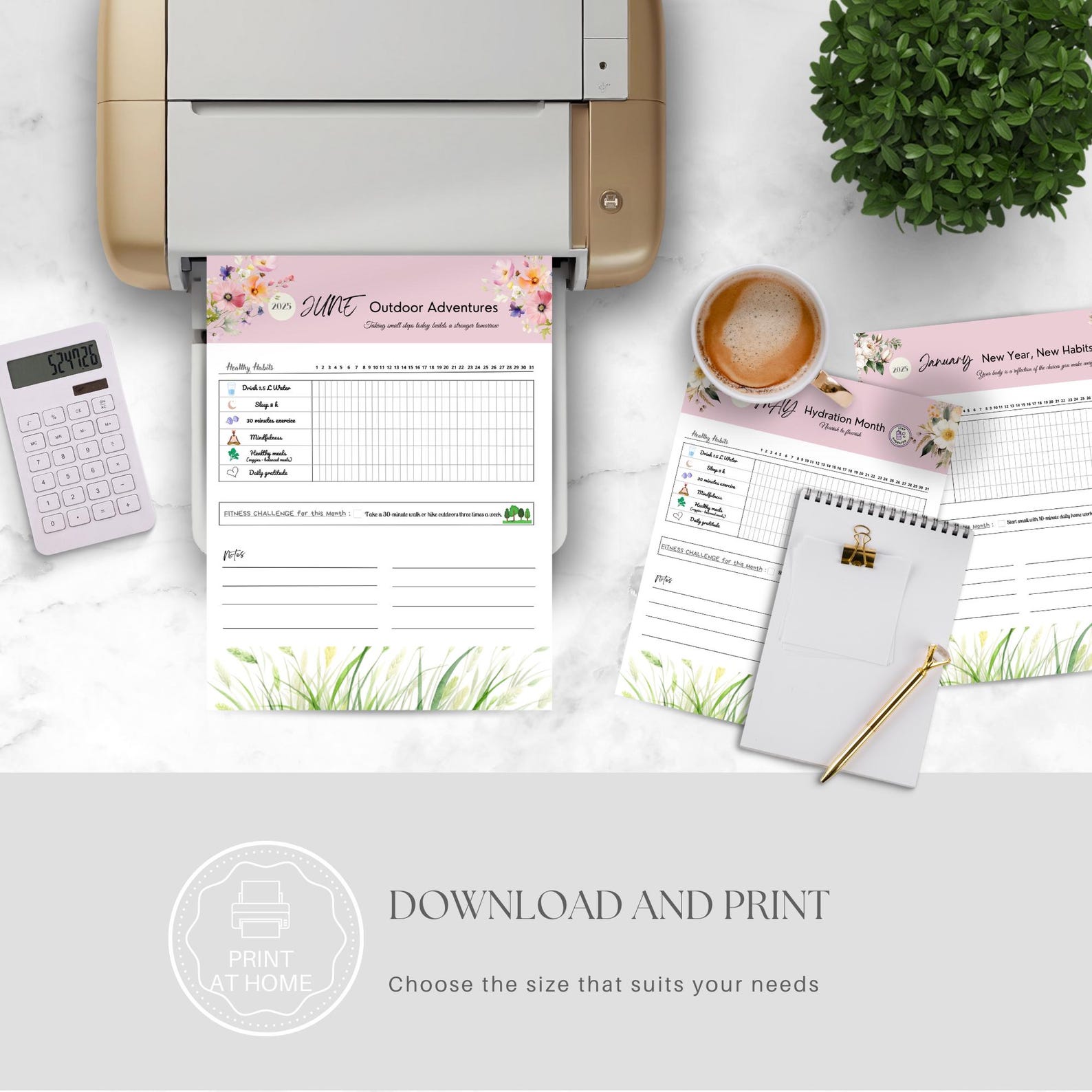 2025 Wellness Printable Planner, Wellness Planner, Health Planner, Self ...