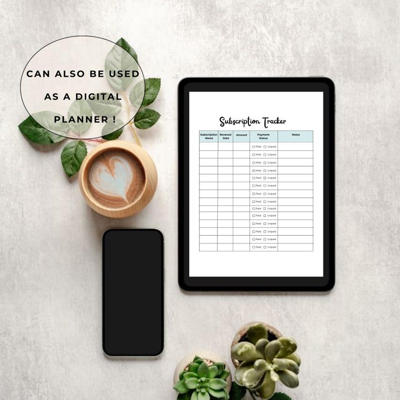 Subscription Tracker Printable: Budget Planner (A4/A5 Letter Size PDF ...