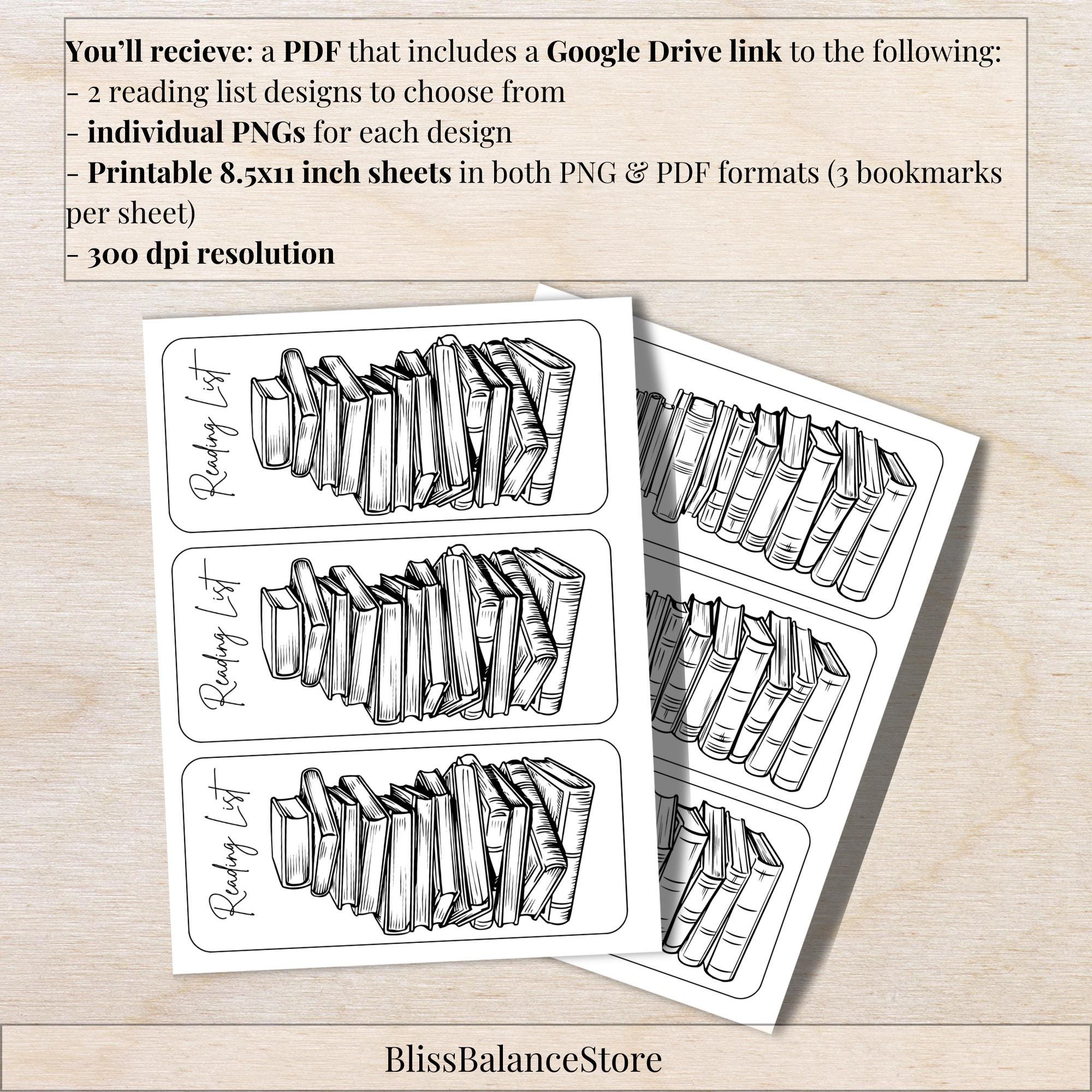 2025 Reading List Bookmark Printable | Book Lover Gift | Book Club Gift ...