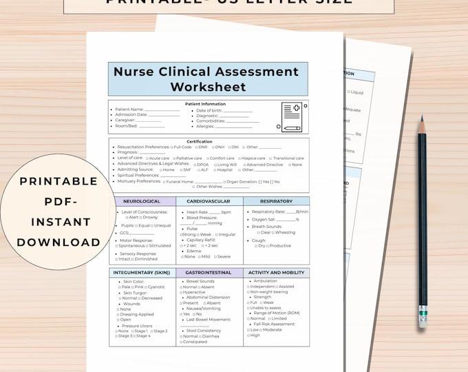 Hospice Assessment Form, Hospice Nurse Cheat Sheet, Hospice ...
