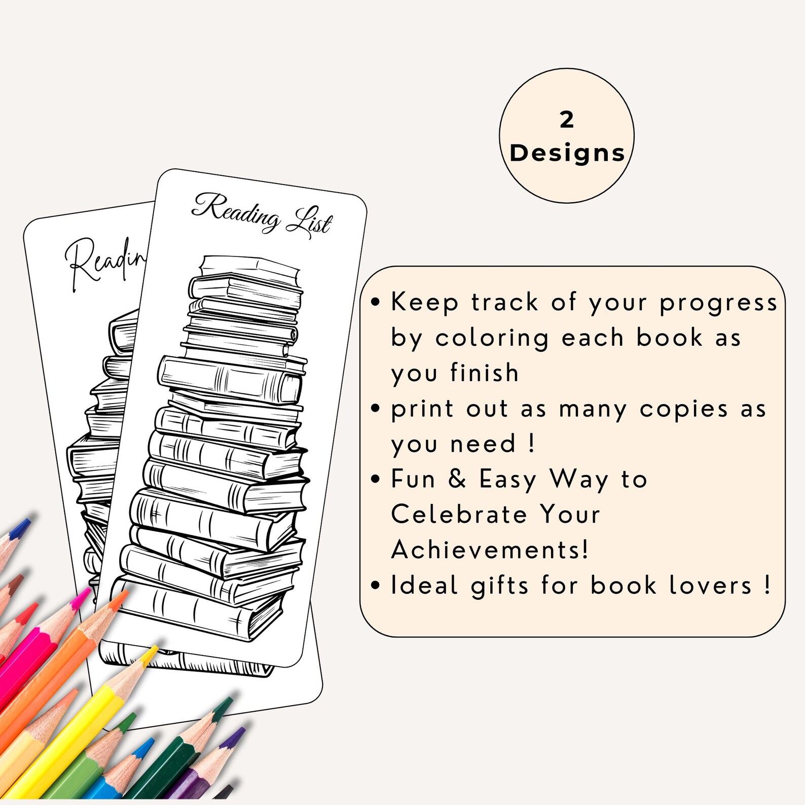 2025 Reading List Bookmark Printable | Book Lover Gift | Book Club Gift ...