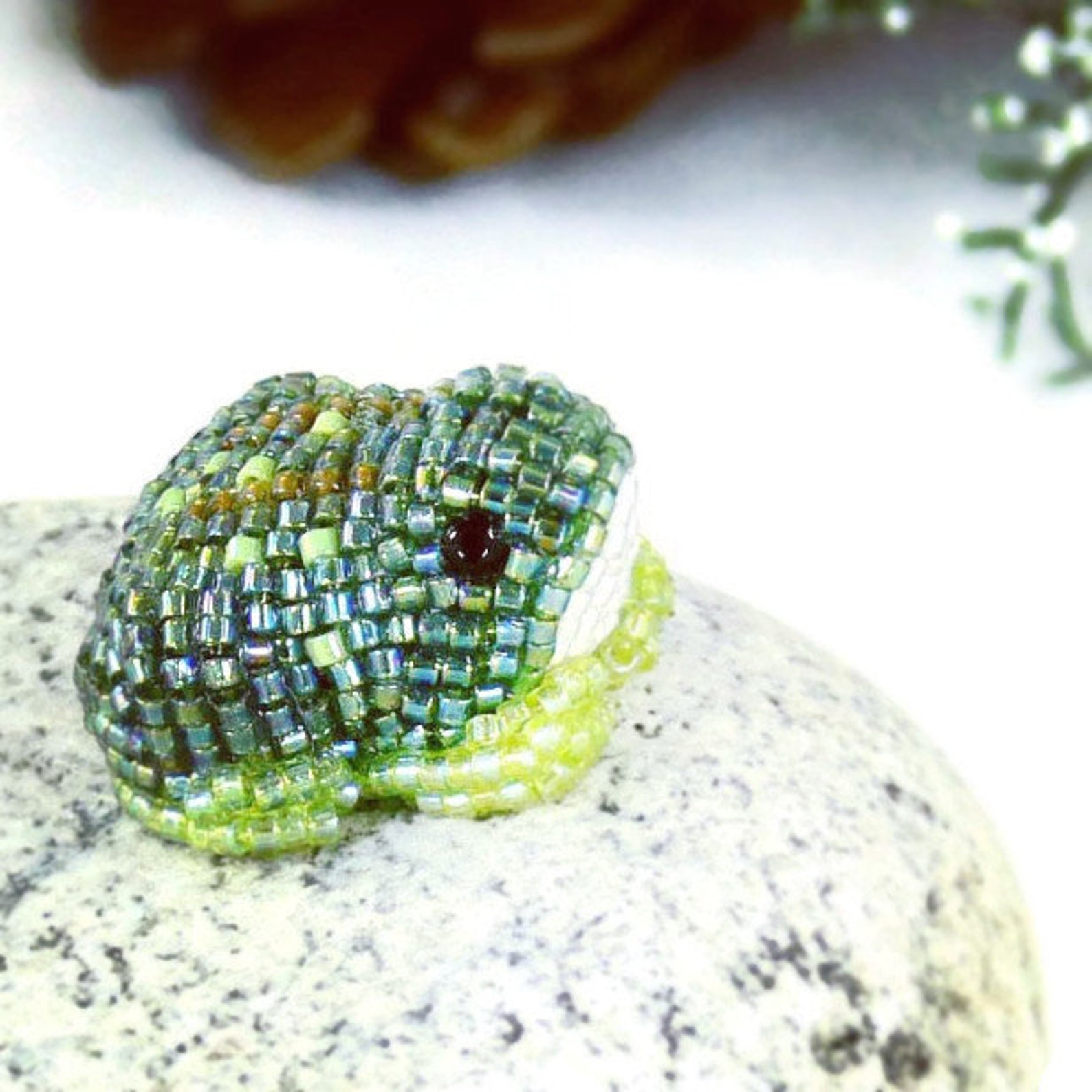Frog Figurine Miniature Beaded Toad Animal Totem Stocking | Etsy