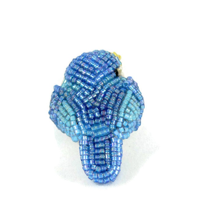 Bluebird Figurine Bluebird of Happiness Miniature Beaded Bird | Etsy