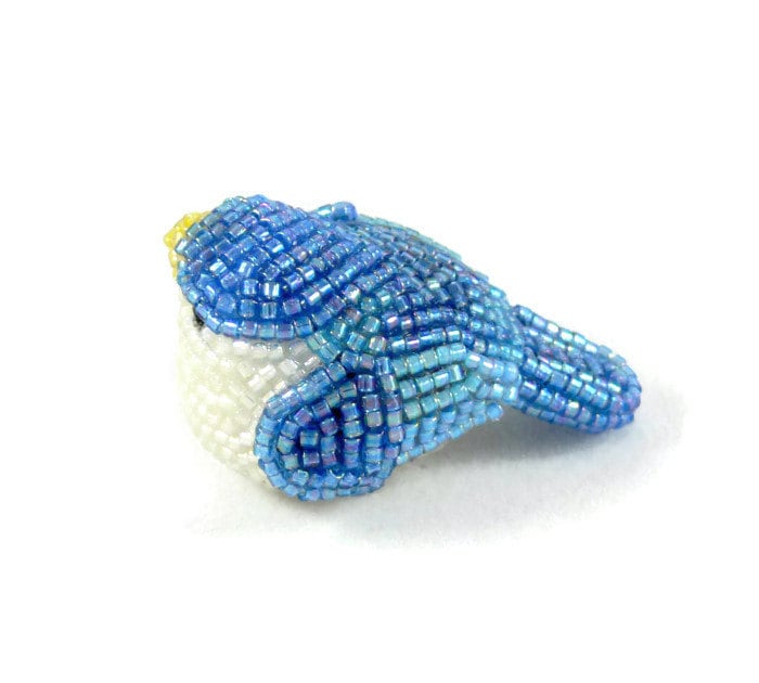 Bluebird Figurine Bluebird of Happiness Miniature Beaded Bird | Etsy
