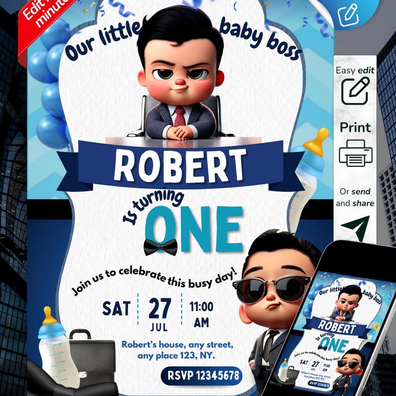 Boss Baby Invitation - Etsy