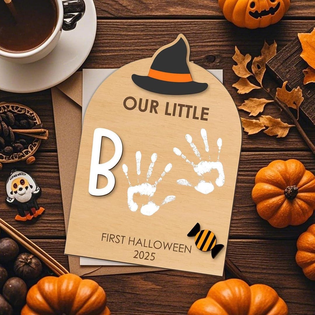DIY Halloween Footprint Art 2025, Baby's First Halloween, My Little Boo ...