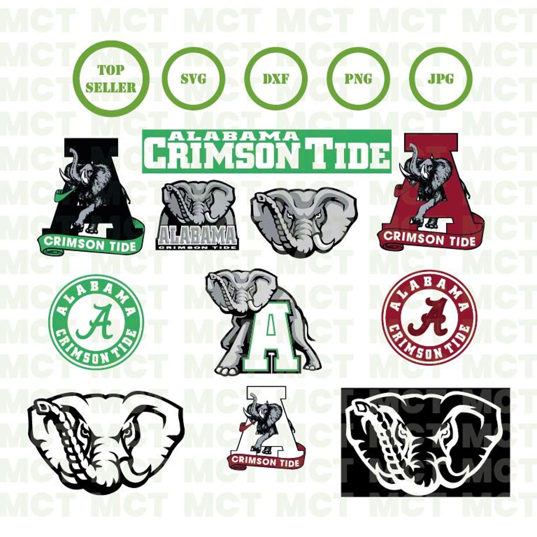 Alabama Crimson Tide SVG Bundle Football Designs (digital Download) - Etsy