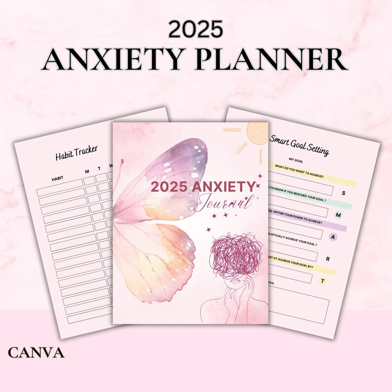 2025 Anxiety Journal, Mental Health Diary, Journal for Anxiety Relief ...
