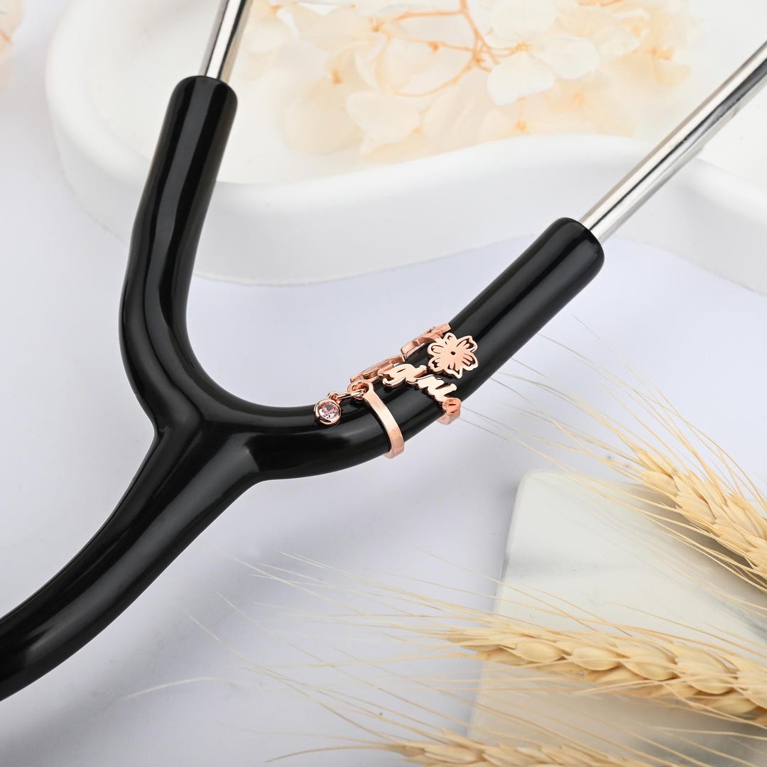 Custom Stethoscope Name Tag With Birthstone and Birth Flower ...