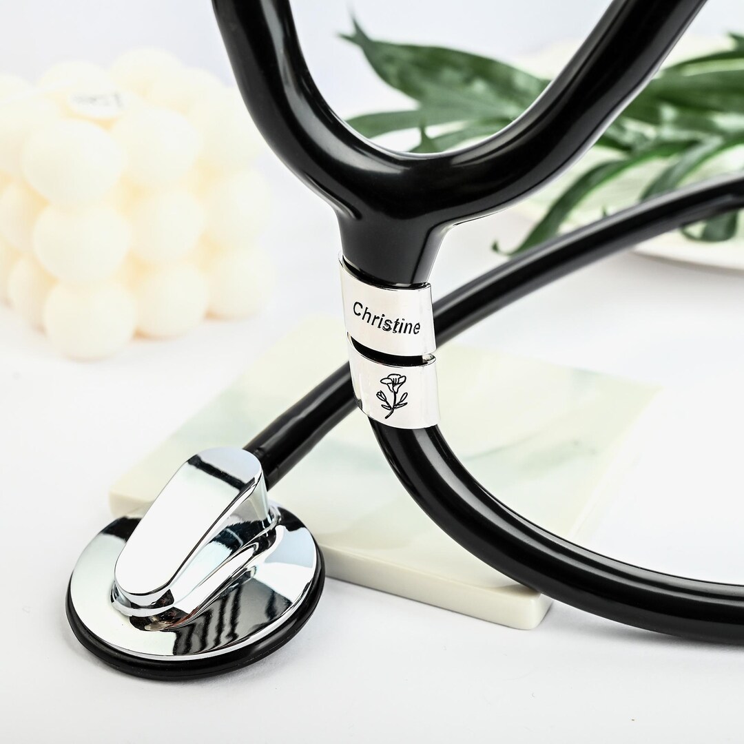 Engraved Stethoscope Name Charm, Custom Stethoscope ID Tag, Stethoscope ...