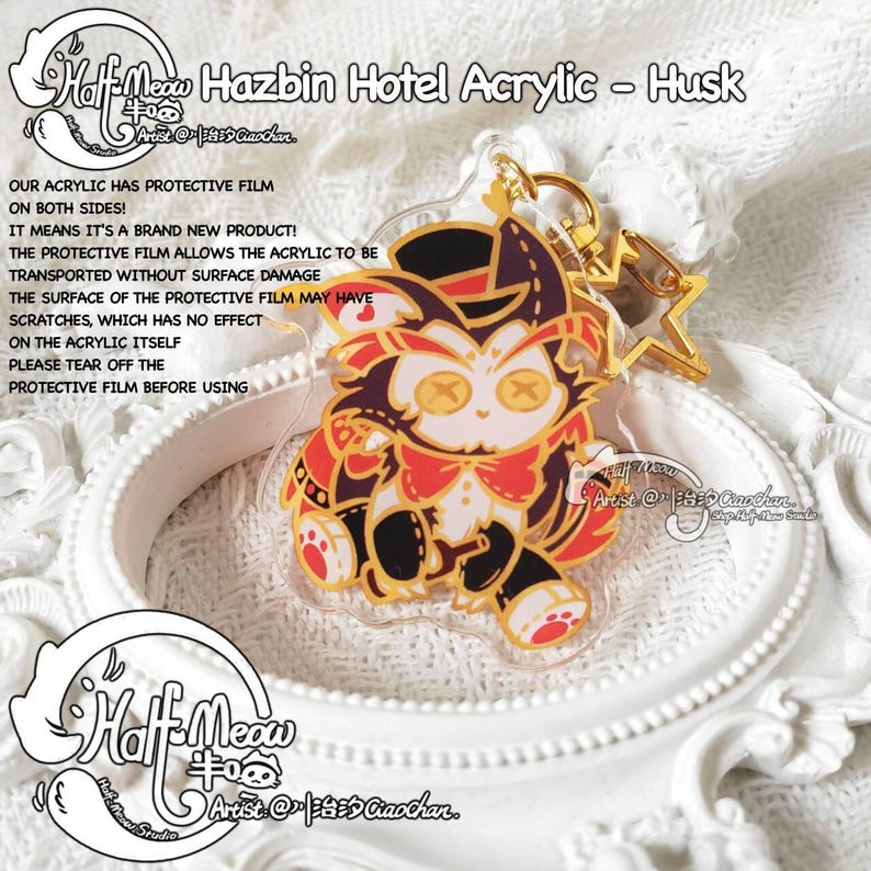 Hazbin Hotel Acrylic Chain Collection Alastor Lucifer Angel Husk Demon ...