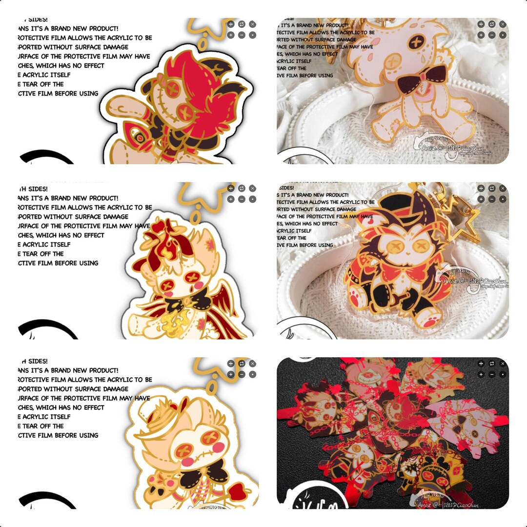 Hazbin Hotel Acrylic Chain Collection Alastor Lucifer Angel Husk Demon ...