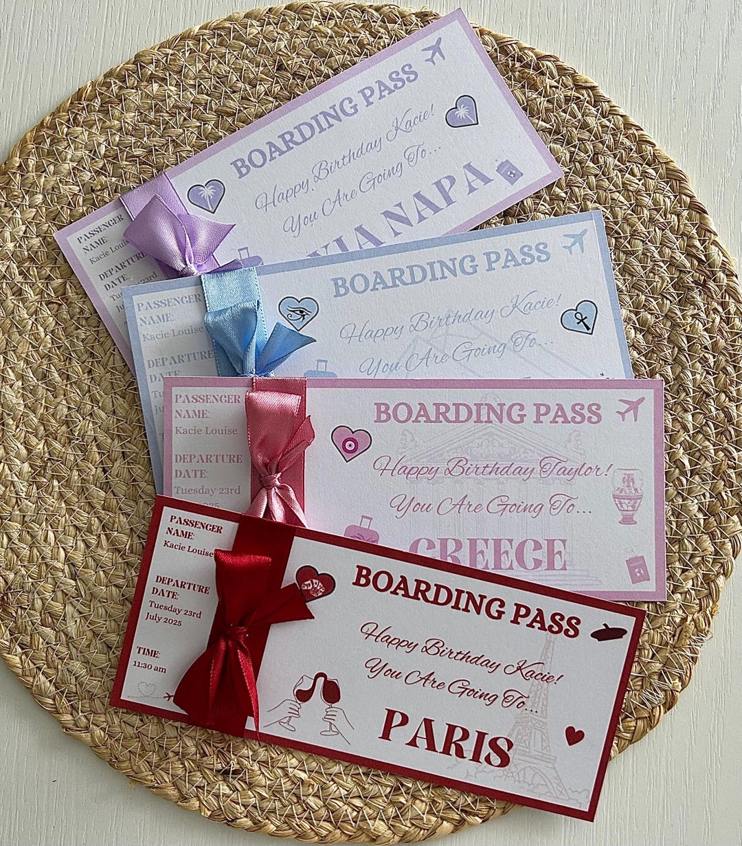 Personalised Holiday Reveal Ticket / Boarding Pass / Suprise Vacation ...