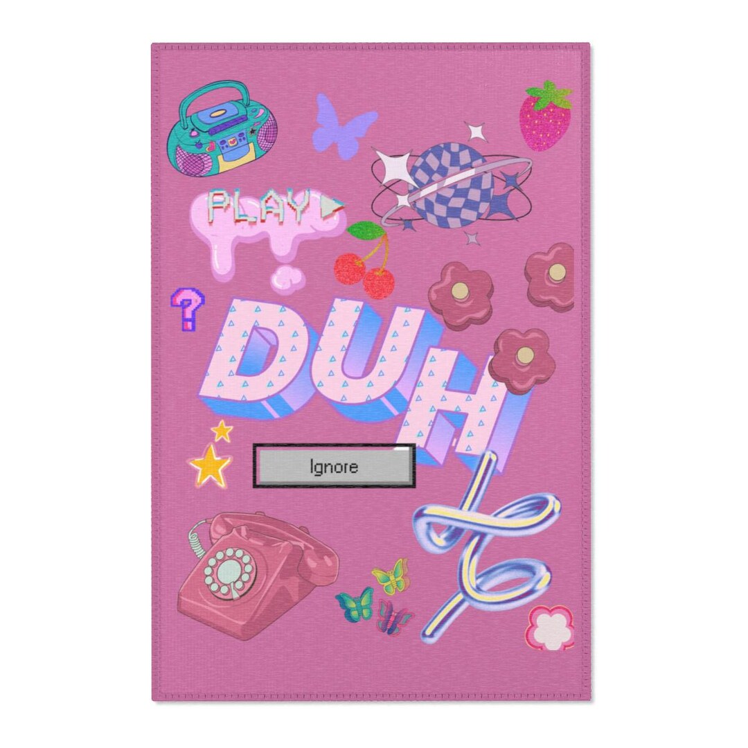 Y2K Inspired Area Rug Retro 90s Room Decor Accent, Vintage Throw Rug ...